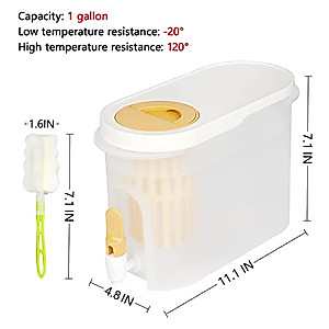 Plastic Drink Dispensers，3.9 Litre Fridge Water Lemonade Pitcher Beverage Juice Dispenser With Infuser Drink Containers With A Spigot For Parties