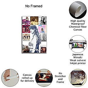 2023 Country Pop Female Singer Taylors Poster Music Album Collection Poster Wall Art Room Aesthetic Decoration (12×18 inch,Canvas roll)