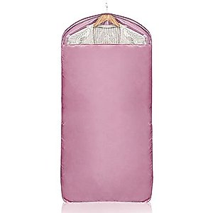 Luxury Silky Garment Bag Zippered Closet Storage Organizer for Suits Dress Coat Clothes Carry Cover Travel Cover (pink)