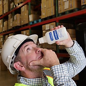 PhysiciansCare Wall-Mountable Eyewash Station with Single Bottle of Eye Wash Solution, 16 oz