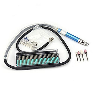 NuoDun Air Powered Pencil Grinder Set Micro Die Grinder with 1/8-Inch Collet, Micro Pencil Die Grinder Engraving Tool (Blue)