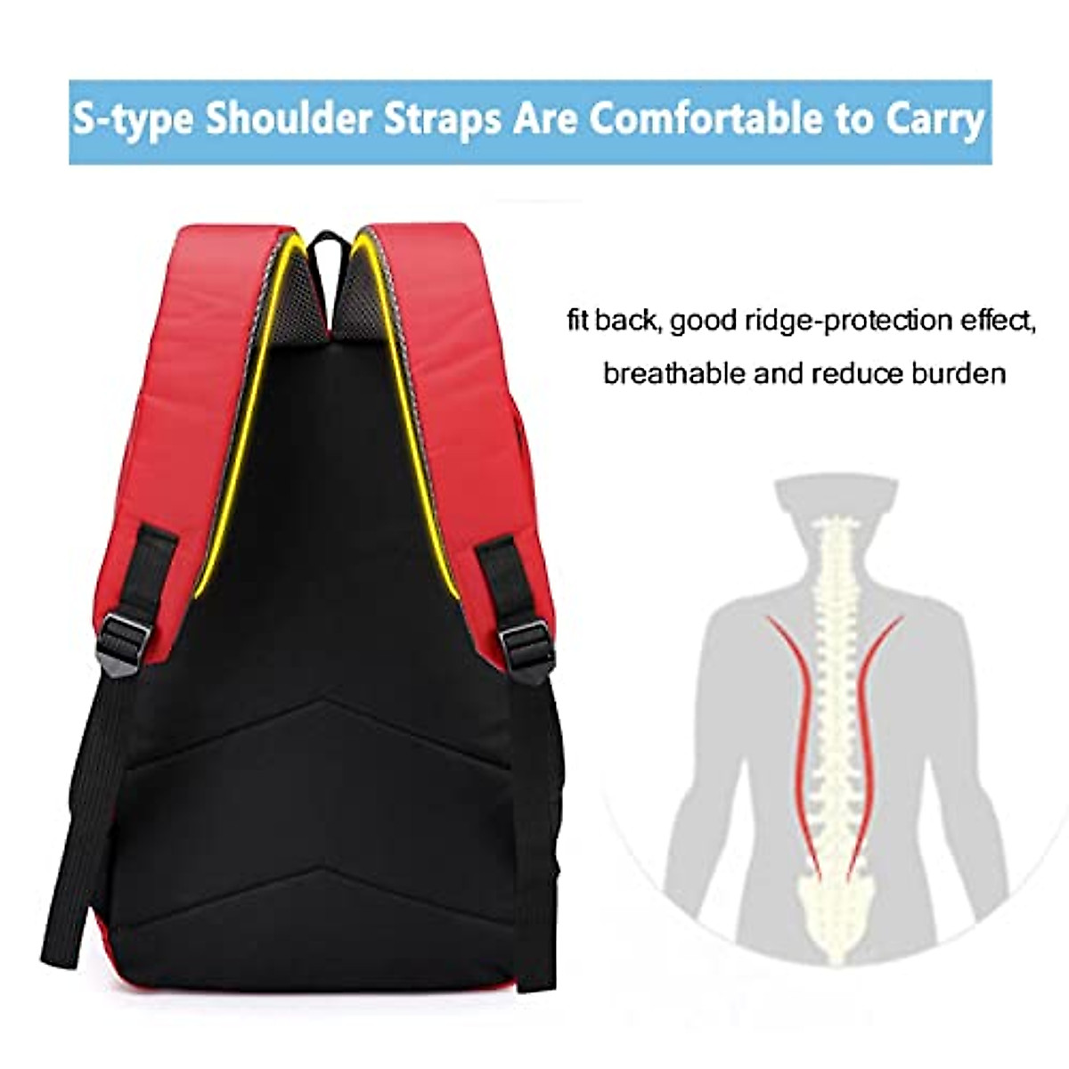 Nuvuiolf Anime Backpack Leisure Laptop Backpack Lightweight Travel Storage Daypack For Men And Women Red 2