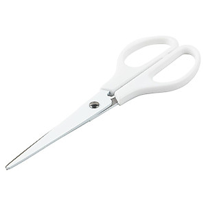 JAM PAPER Arts & Crafts Scissors - 6 3/4 Inch - White - Ergonomic Handle & Stainless Steel Pointed Tip Blades - Sold Individually