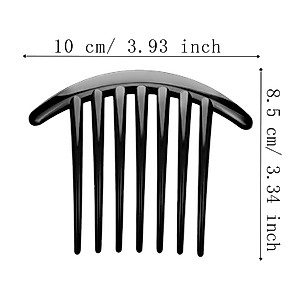 20 Pieces 7 Tooth French Style Twist Comb Plastic Hair Side Combs Hair Accessory for Women (Black and Brown)