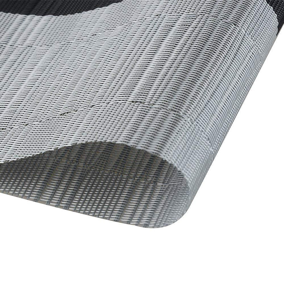 V-Shine Placemats for Dining Table Set of 4 Washable Woven Placemat Non-Slip Kitchen Waterproof Table Place Mats - Grey&Black