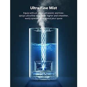 4L Top Fill Humidifiers for Bedroom, 25dB Quiet Ultrasonic Cool Mist Humidifiers with Auto Mode Mist Level, Adjustable 12H Timer for large Living Room Office Desk (White) Christmas