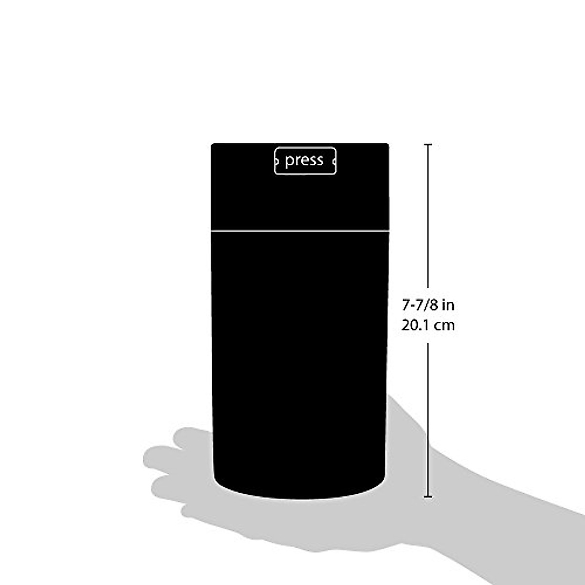 Tightvac 3 to 12 Oz Vacuum Sealed Storage Container, 1.3-Liter/1.1-Quart, Black Pearl