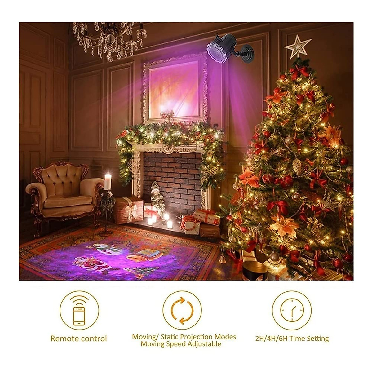 BETDET LED Outdoor Lights Christmas Projector Lights Outdoor with Remote Control 16 Patterns Holiday Projector Landscape Light Xmas Decorations for Garden Valentine Birthday Home Party 11.24