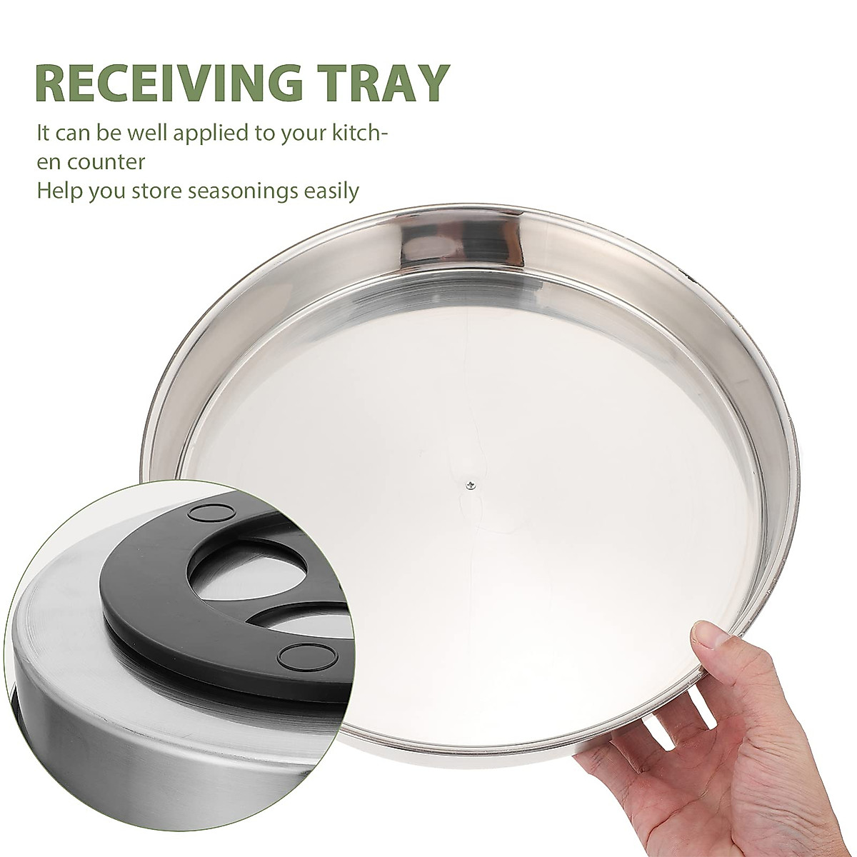 VORCOOL 1pc Boxes Rotating Spice Rack Rotating Storage Condiment Jar Toothbrush Holder Entryway Key Organizer Kitchen Seasoning Rack Round Stainless Steel Storage Utensils to Rotate