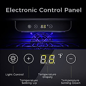 Antarctic Star 5.1 Cu.Ft Beverage Refrigerator- Wine Cooler Low Noise Transparent Glass Door LED Light Stainless Steel Efficient Cooling System with a Lock 115V 60Hz for Home and Bar 24inch, Silver