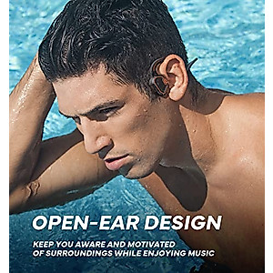 Bone Conduction Headphones Bluetooth IPX8 Waterproof Swimming Headphones, 16G MP3 Player 2 Pack Magnetic Charging Cables Wireless Open-Ear Headphones Bluetooth 5.1 with Mic for Running Driving, Orange