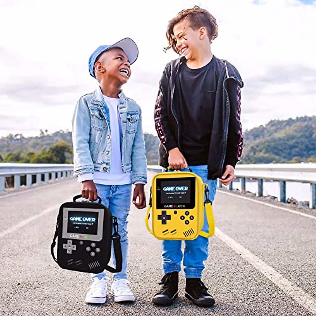 Ruokey Game Lunch Bag, Reusable Insulated Thermal Lunch Box for Gamer, Reusable Portable Lunchbox (Gamer-BK-R)