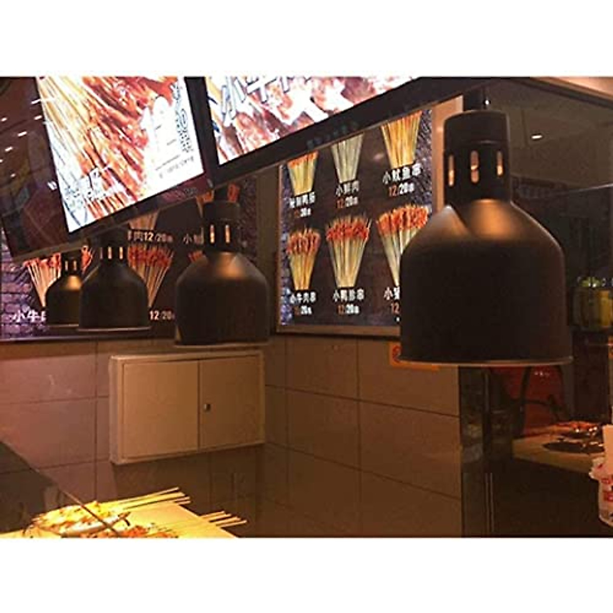 FUNNYBSG Commerical Food Heat Lamp, Retractable Ceiling Heat Lamp, Food Heat Lamp for Steak Pizza, Catering Kitchen Restaurant Chandelier Keep Food Warm