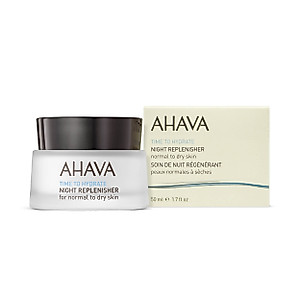 AHAVA Time To Hydrate Night Replenisher, Normal To Dry Skin - Rich & Velvety Cream for Deep Hydration, Fight Overnight Dehydration & Reinforce Skin Barrier, with Osmoter, Jojoba & Vitamin E, 1.7 Fl.Oz