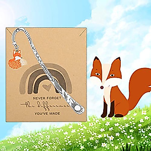 MYOSPARK Fox Bookmark Fox Lover Gift Fox Inspirational Jewelry Animal Bookmark Literary Reader Gift for Book Lovers (Fox Bookmark)