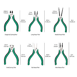 Amazon Brand - Denali 6-Piece Mini Pliers Set with Comfort Grip and Organizer Leather Storage Bag