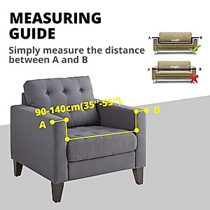 BERTERI Yellow Armchair Cover Stretch Polyester Single Sofa Slipcover for Living Room Office Furniture Cover