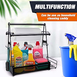 LAPACKER Grill Utensil Caddy, BBQ Silverware Caddy with Paper Tower Holder, Picnic Condiment Caddy Utensil Cutlery Holder for Out Grilling, Camping Accessories Organizer for Rv and Patio