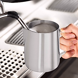 ENLOY Milk Frothing Pitcher, 20oz Steaming Pitcher Stainless Steel Espresso Machine Accessories for Coffee Bar, Milk Coffee Cappuccino Latte Art, Barista Steam Pitchers Milk Jug Cup with Art Pen