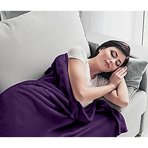 Utopia Bedding Fleece Blanket Throw Size Purple 300GSM Luxury Blanket for Couch Sofa Bed Anti-Static Fuzzy Soft Blanket Microfiber (60x50 Inches)