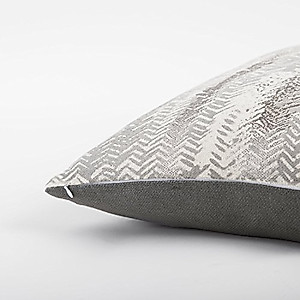 Rizzy Home T13191 Decorative Pillow, 20"X20", Gray/Ivory