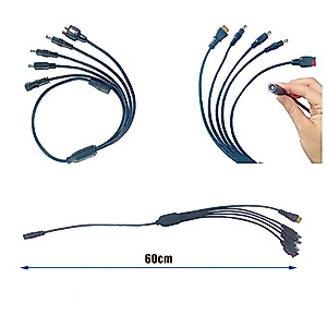 Universal DC7909 to Anderson, XT60, DC8mm, DC3.5mm, DC5.5*2.1mm Adapter, Solar Panel Connectors Socket, Solar Charge Cable Kit for 50W to 200W Portable Solar Generator (7909 to 5cable kit)