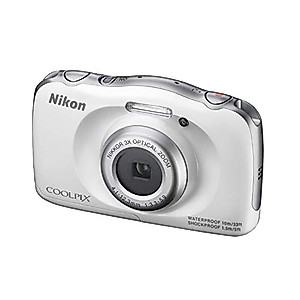 Nikon COOLPIX S33 Waterproof Digital Camera (White) (Discontinued by Manufacturer) (Renewed)
