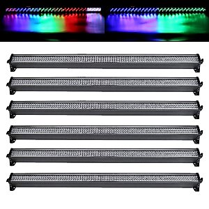 TENGCHANG 6 PCS DMX Stage Light Bar 252 LED Wall Wash Lighting Color Mixing DJ Party