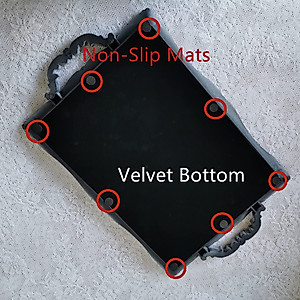 Hamphinee Rectangle Antique Decorative Mirror Tray, Perfume Organizer, Jewelry Dresser Organizer Tray & Display, Makeup Organizer Vanity Tray, Serving Tray, 9.3"x14.9", Gold