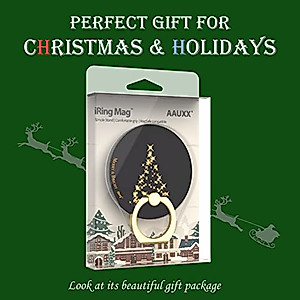 iRing Mag, Magnetic Phone Ring Holder, Kickstand, Grip for MagSafe, Wireless Charging Compatible with iPhone, Galaxy, and Other Smartphones with MagSafe Case (Merry & Bright)