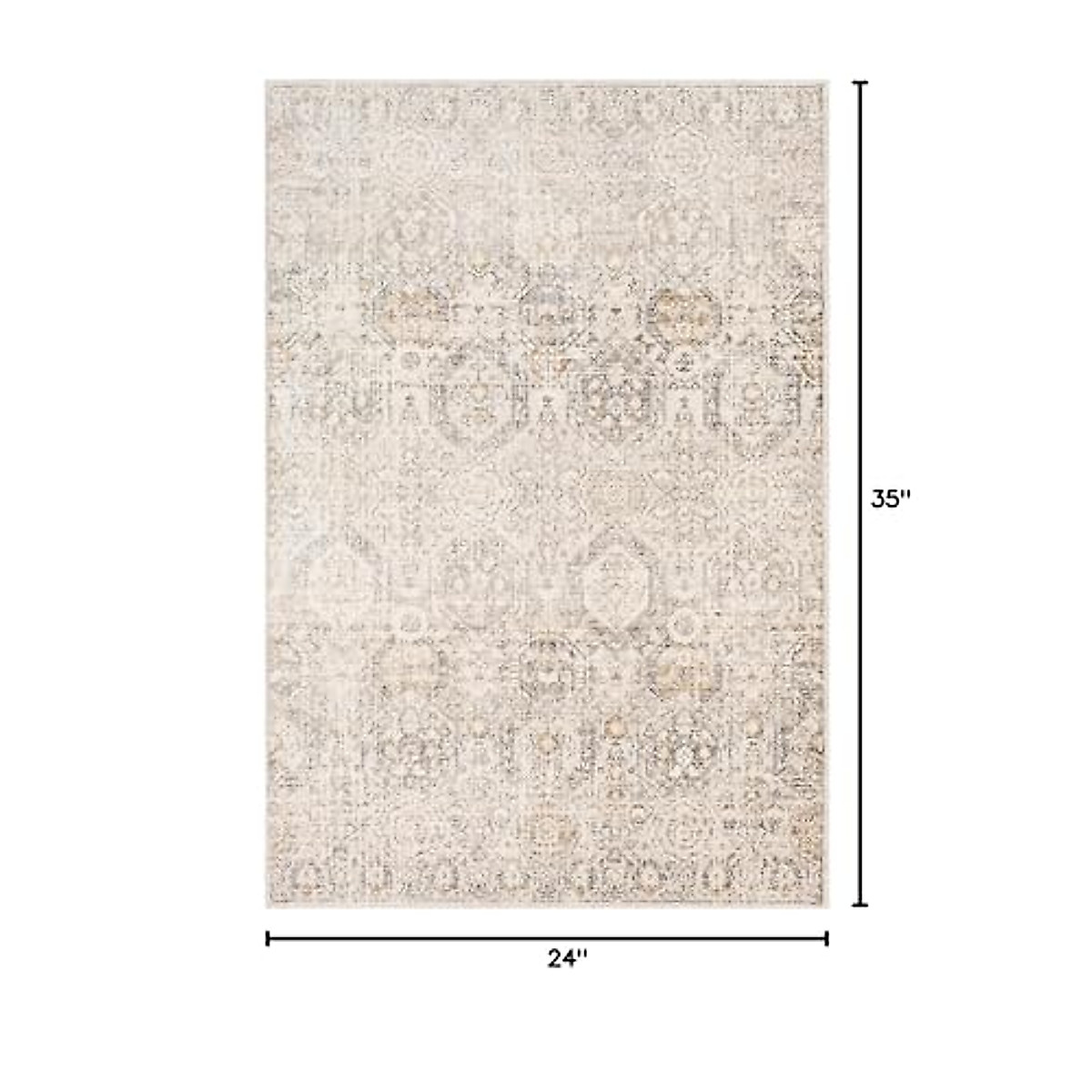 Mark&Day Area Rugs, 2x3 Geelbroek Traditional Tan/Ivory Area Rug, Beige Grey Black Carpet for Living Room, Bedroom or Kitchen (2' x 2'11")