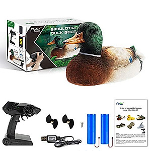 GoolRC RC Boat Flytec V201 RC Duck Boat 2.4Ghz Hunting Motion Remote Control Duck Boat Waterproof for Swimming Pool Pond&Garden Decor with 2 Battery