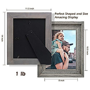 Eosglac Rustic 8.5x11 Picture Frame, Wooden Farmhouse Photo Frames, Handmade, Weathered Gray