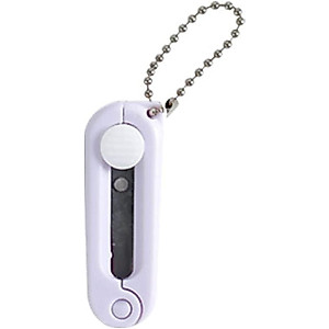 White Folding Scissors Safe Portable Travel Scissors Mini Scissor Foldable Telescopic Cutter Pocket with Keychain for Cutting, Scrapbooking, Crafting, Sewing