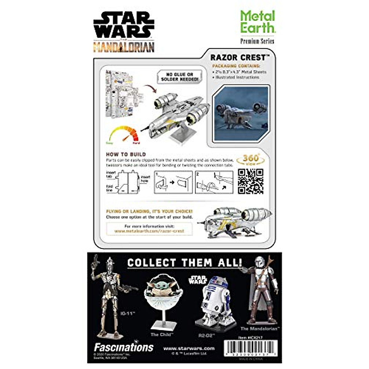 Metal Earth Premium Series Star Wars The Mandalorian Razor Crest 3D Metal Model Kit Fascinations