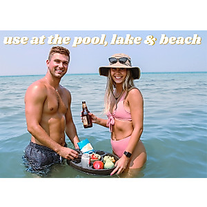 Polar Whale Floating Mini Bar Drink Holder Refreshment Table Tray for Pool Beach Party Float Lounge Durable Foam 17 Inches Large 7 Compartments UV Resistant