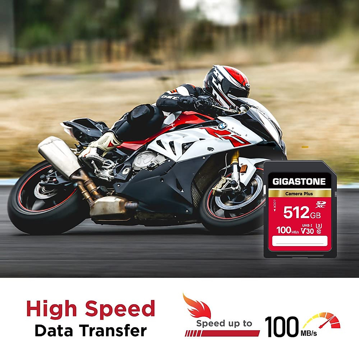 Gigastone 512GB SD Card, Camera Plus, V30 SDXC Memory Card High Speed UHD Video Compatible with Canon Nikon Sony Pentax Kodak Olympus Panasonic Digital Camera, with 1 Mini case