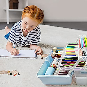 beLaxed Craft Organizers and Storage Box, 3-Layers Multifunctional Plastic Sewing Organizing Box with Handle, for Medicine, Art Supply, Makeup, Nail, Hair Accessories, Perfect Organizer Bins