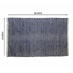 The Home Talk Jute Hemp Cotton Chevron Area Rug | Handcrafted Traditional Rugs | Braided Carpet | Natural Shag Rugs for Entryway Bedroom, Home Décor, Dining Room | Eco-Friendly | 2’ x 3