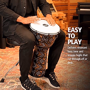 Meinl Percussion Djembe Hand Drum Circle Instrument with Synthetic Shell and Head, Alpine Series — NOT Made in China — Easy Tuning, 2-Year Warranty (ADJ12-KA)