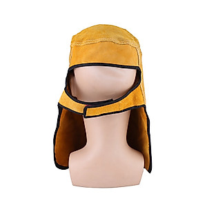 Welding Helmet, Heat Resistant Breathable Welding Mask with Lens, Leather Mask for TIG MIG ARC Weld Hood Helmet