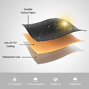 HOXHA Firewood Rack Cover Outdoor Log Rack Waterproof Cover Oxford Fireplace Wood Rack Covers Weather Resistant Outside, 8FT