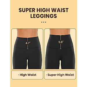 CRZ YOGA Super High Waisted Butterluxe Womens Biker Shorts 6 Inches - Buttery Soft Workout Yoga Shorts Over Belly Black Medium