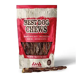 Best Dog Chews Braided Gullet Sticks-100% Natural and Delicious Dog Treats and Protein Rich Chews-Fully Digestible Promotes Joint & Dental Health for All Breed Sizes Dogs and Puppies 12inch (2 Count)