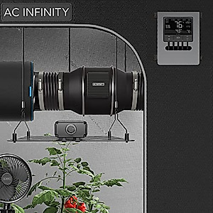 AC Infinity CLOUDLINE T4, Quiet 4” Inline Duct Fan with Temperature Humidity Controller, Bluetooth App - Ventilation Exhaust Fan for Heating Cooling Booster, Grow Tents, Hydroponics