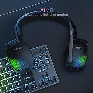 ROCCAT Burst Pro Air Lightweight Symmetrical Optical Wireless RGB Gaming Mouse, Black & Syn Pro Air Wireless PC Gaming Headset, Lightweight, 3D Audio Surround Sound, Black