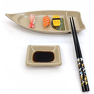 JapanBargain, Bamboo Chopsticks Reusable Japanese Chinese Korean Wood Chop Sticks Hair Sticks 5 Pair Gift Set Dishwasher Safe, 9 inch (1, Multi-Crane)