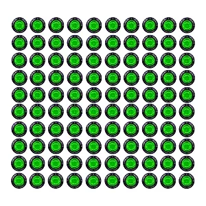 LEDVILLAGE 100 Pcs 3/4 Inch Mini Round Green LED Bullet Side Marker Clearance Lights Sealed Button w/Rubber Grommets Universal Truck Trailer Pickup Tow RV12V DC 3LED