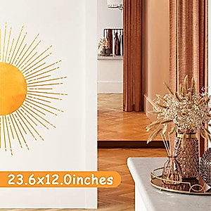 Half Sun Wall Decal Large Wall Decal Sunshine Wall Stickers Vinyl Wall Decals Nursery Wall Sticker Peel and Stick for Kids Playroom Bedroom Living Room Wall Art Decor