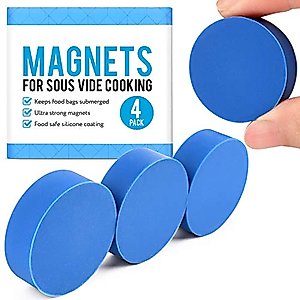 [4 pack] Sous Vide Magnets to Keep Bags Submerged and In Place - Sous Vide Accessories to Stop Floating Bags and Undercooking - Great Alternative to Sous Vide Weights, Balls, Clips, and Racks